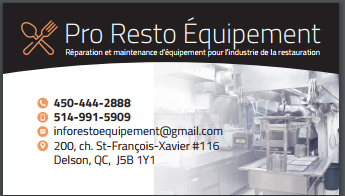 Équipements à vendre - Pro Resto Équipement inc
